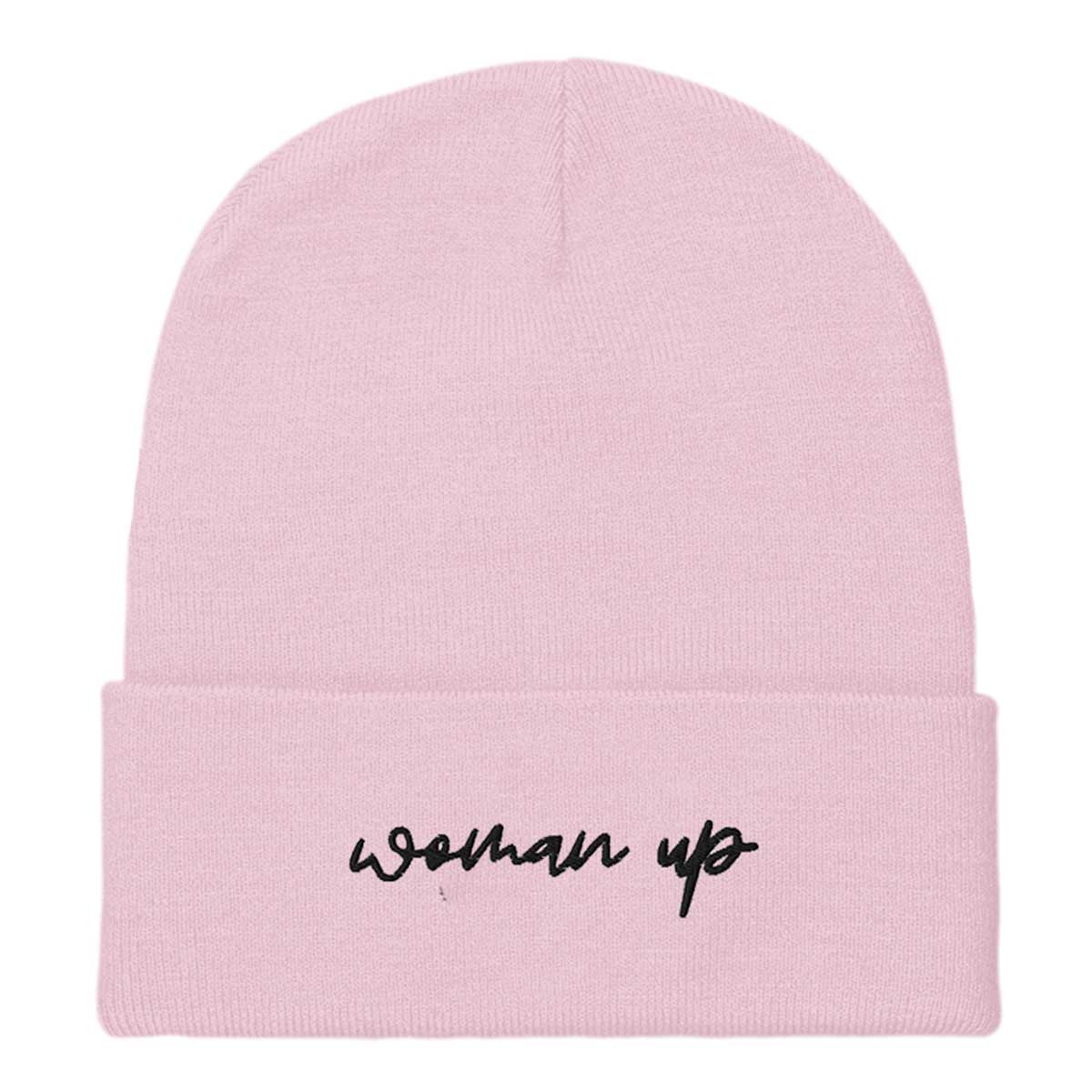 Woman Up Embroidered Beanie Hat | The Spark Company